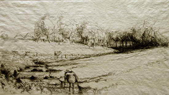 James McBey. The Foveran Burn.